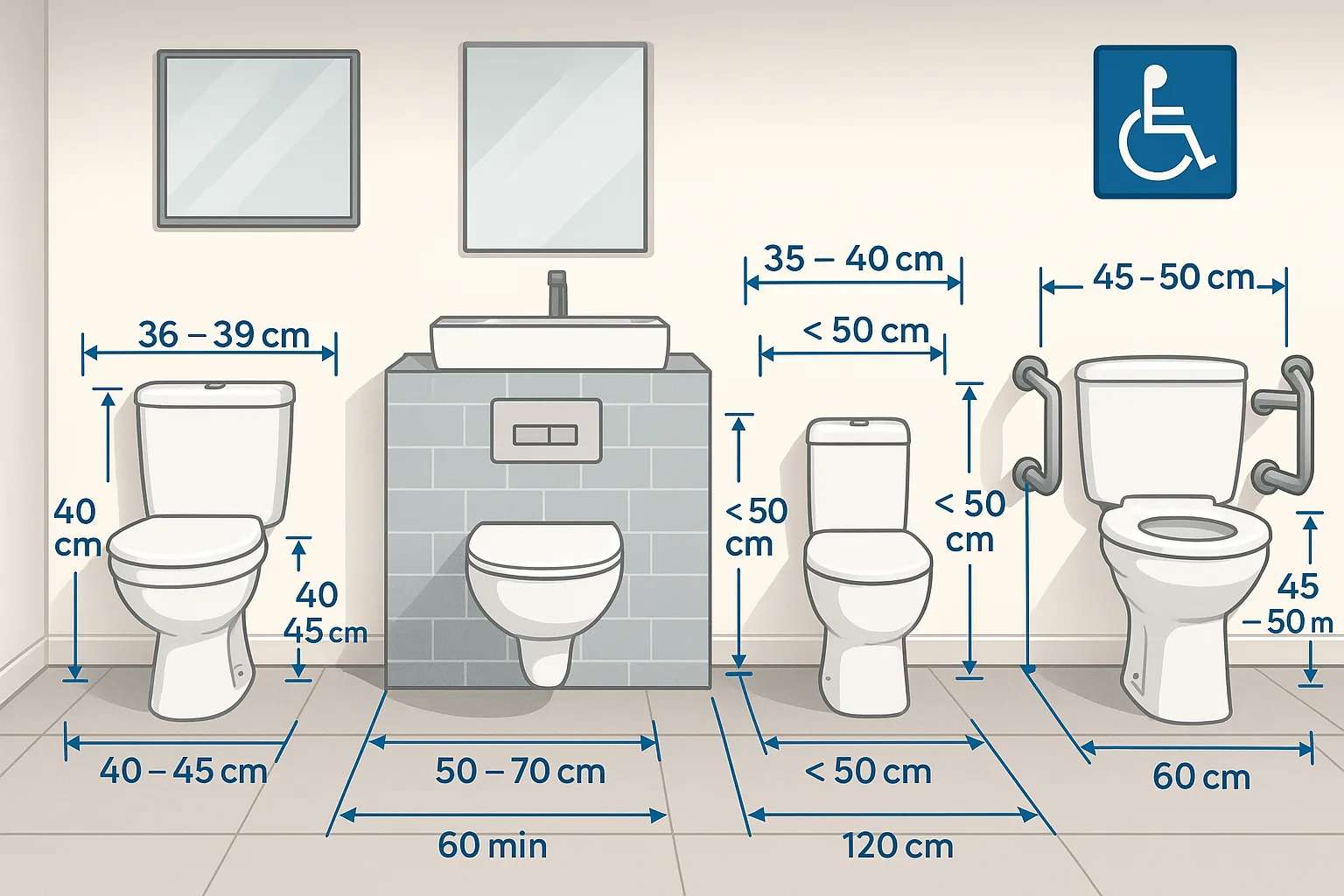 Dimension Wc 40-45: Standard/pmr/susp | Optimiser Espace 📐